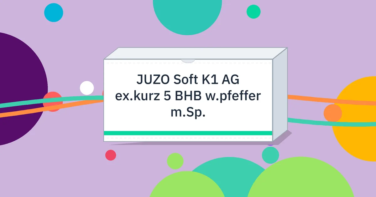 Symbolbild: Packung mit der Aufschrift JUZO Soft K1 AG ex.kurz 5 BHB w.pfeffer m.Sp. (PZN 14839261) – Verfügbarkeit und Bezug in Apotheken in Frankfurt am Main