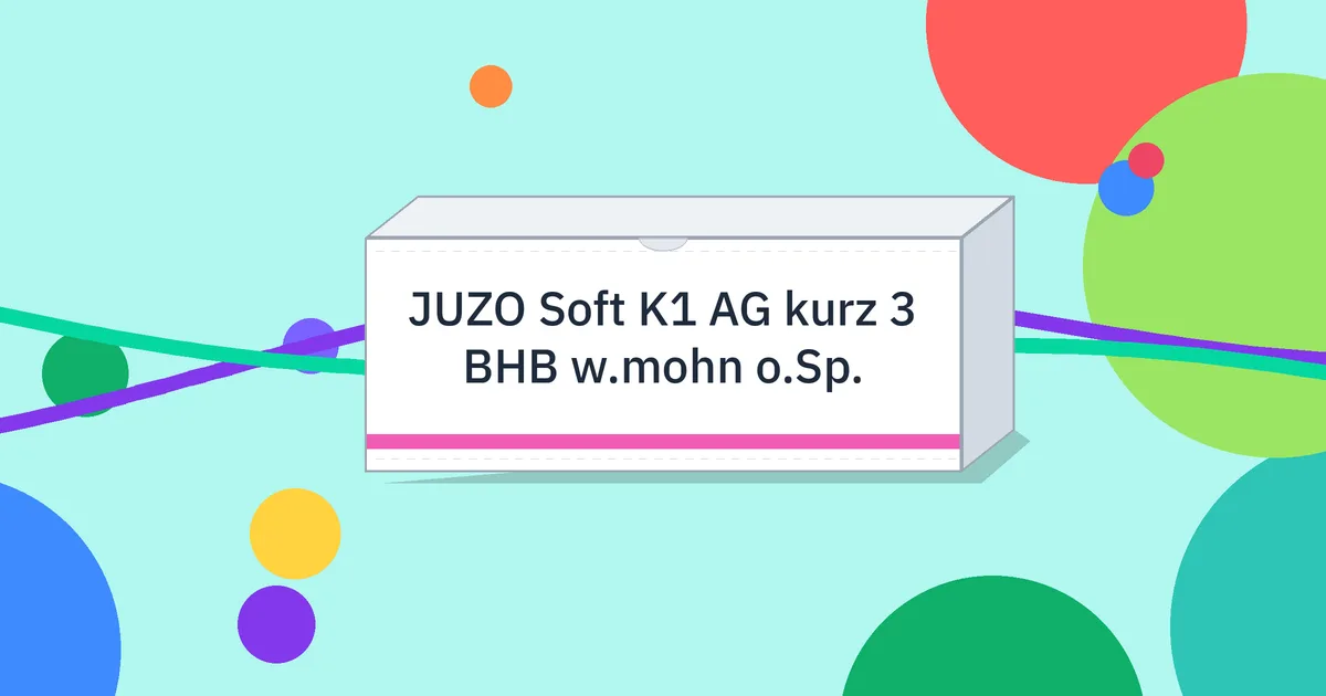Symbolbild: Packung mit der Aufschrift JUZO Soft K1 AG kurz 3 BHB w.mohn o.Sp. (PZN 14839019) – Verfügbarkeit und Bezug in Apotheken in Frankfurt am Main