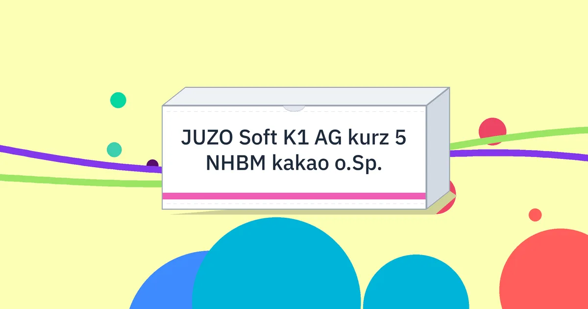 Symbolbild: Packung mit der Aufschrift JUZO Soft K1 AG kurz 5 NHBM kakao o.Sp. (PZN 14995311) – Verfügbarkeit und Bezug in Apotheken in Frankfurt am Main