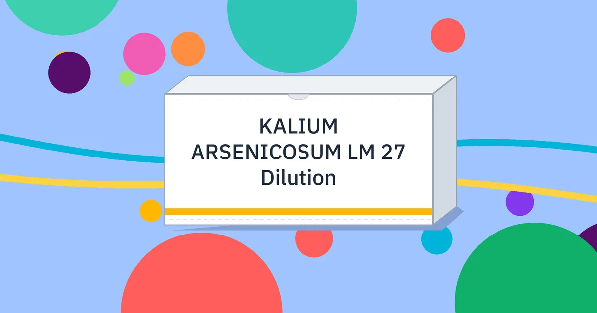 Symbolbild: Packung mit der Aufschrift KALIUM ARSENICOSUM LM 27 Dilution (PZN 12917206) – Verfügbarkeit und Bezug in Apotheken in Frankfurt am Main