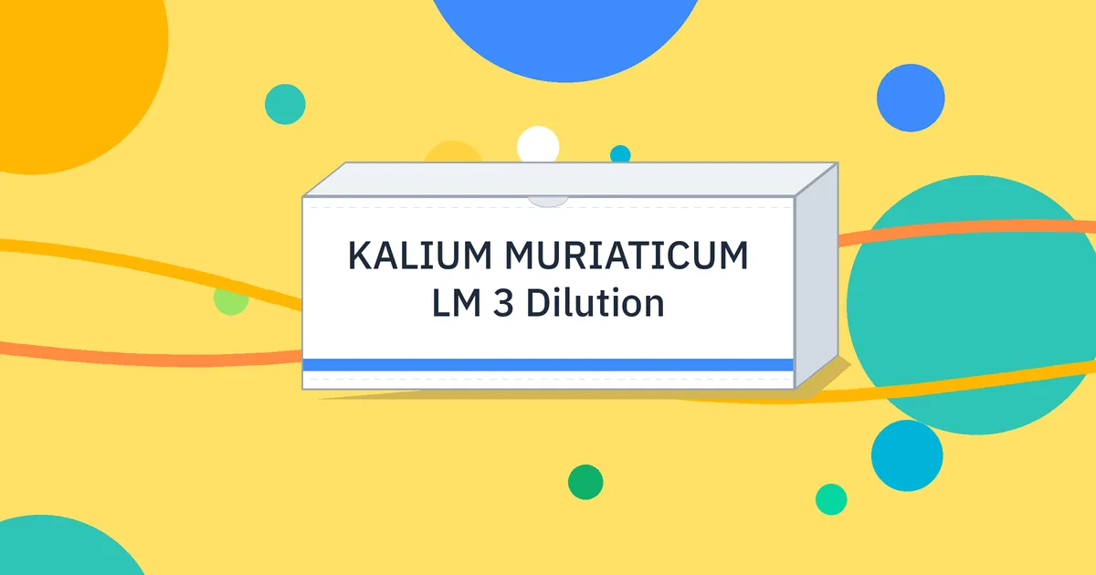 Symbolbild: Packung mit der Aufschrift KALIUM MURIATICUM LM 3 Dilution (PZN 09430707) – Verfügbarkeit und Bezug in Apotheken in Frankfurt am Main