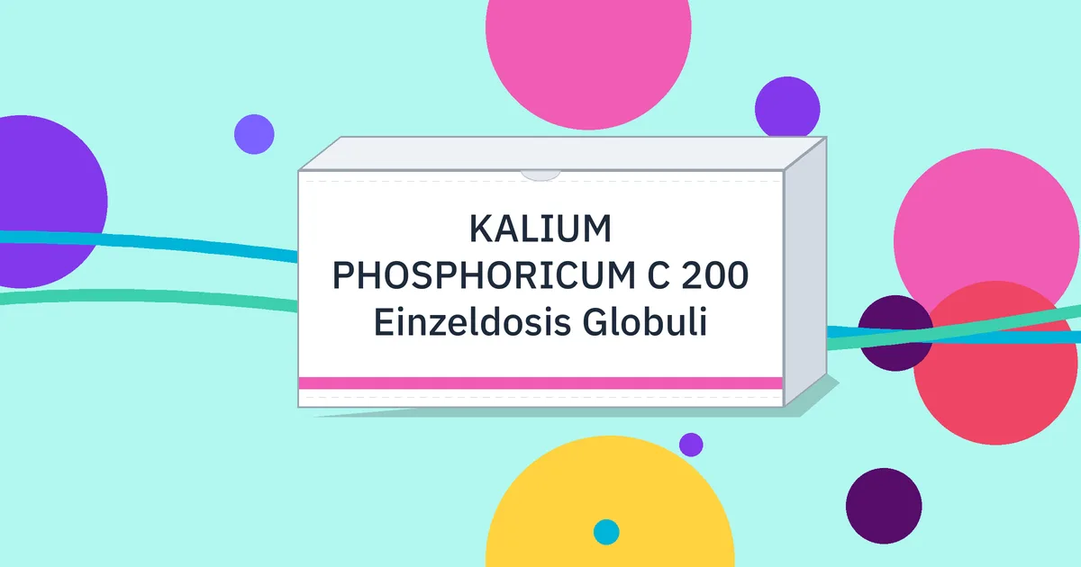 Symbolbild: Packung mit der Aufschrift KALIUM PHOSPHORICUM C 200 Einzeldosis Globuli (PZN 02694627) – Verfügbarkeit und Bezug in Apotheken in Frankfurt am Main