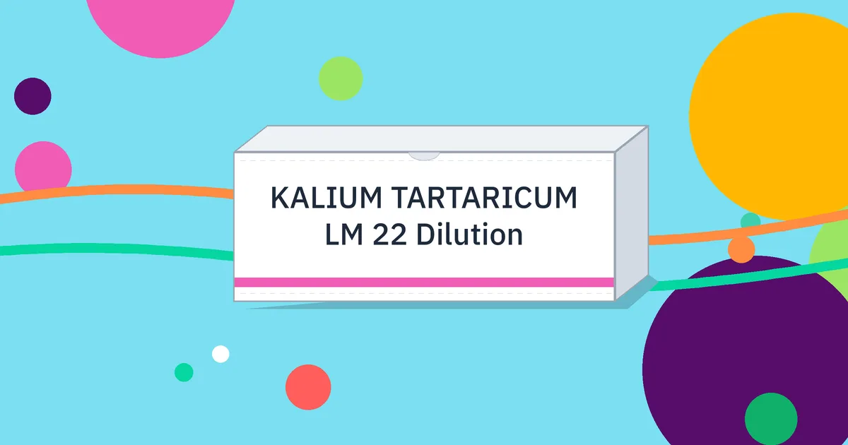 Symbolbild: Packung mit der Aufschrift KALIUM TARTARICUM LM 22 Dilution (PZN 12926866) – Verfügbarkeit und Bezug in Apotheken in Frankfurt am Main
