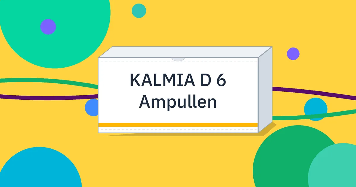 Symbolbild: Packung mit der Aufschrift KALMIA D 6 Ampullen (PZN 11706789) – Verfügbarkeit und Bezug in Apotheken in Frankfurt am Main
