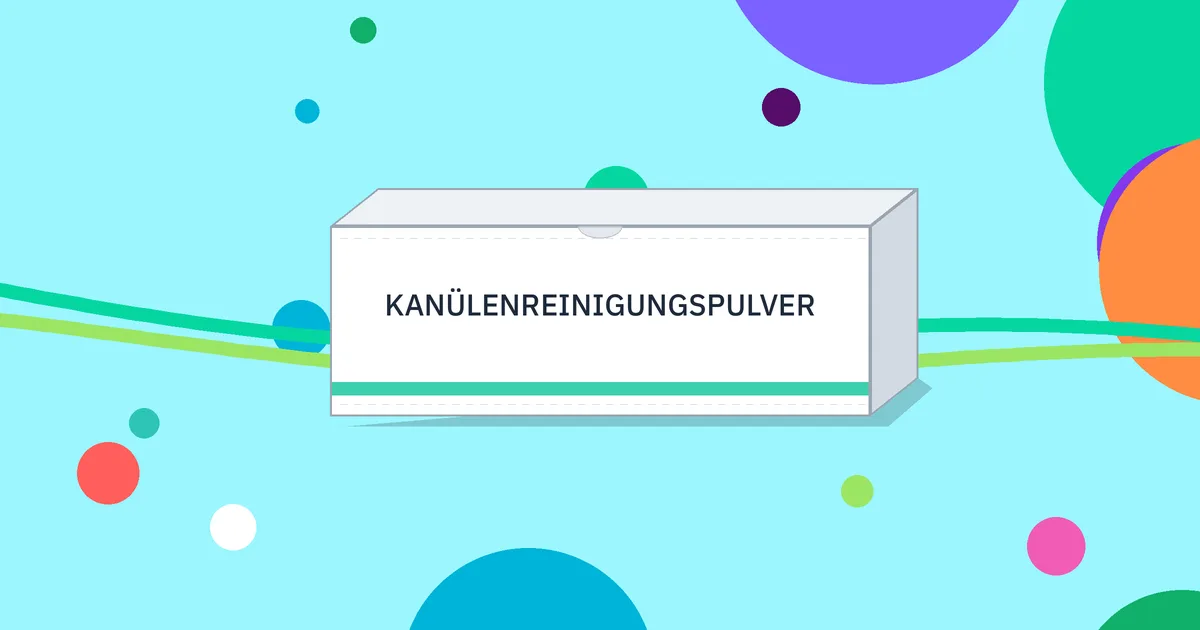 Symbolbild: Packung mit der Aufschrift KANÜLENREINIGUNGSPULVER (PZN 04723681) – Verfügbarkeit und Bezug in Apotheken in Frankfurt am Main