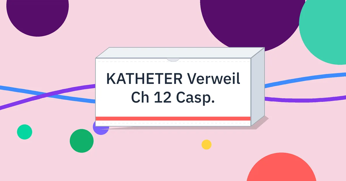 Symbolbild: Packung mit der Aufschrift KATHETER Verweil Ch 12 Casp. (PZN 01730166) – Verfügbarkeit und Bezug in Apotheken in Frankfurt am Main