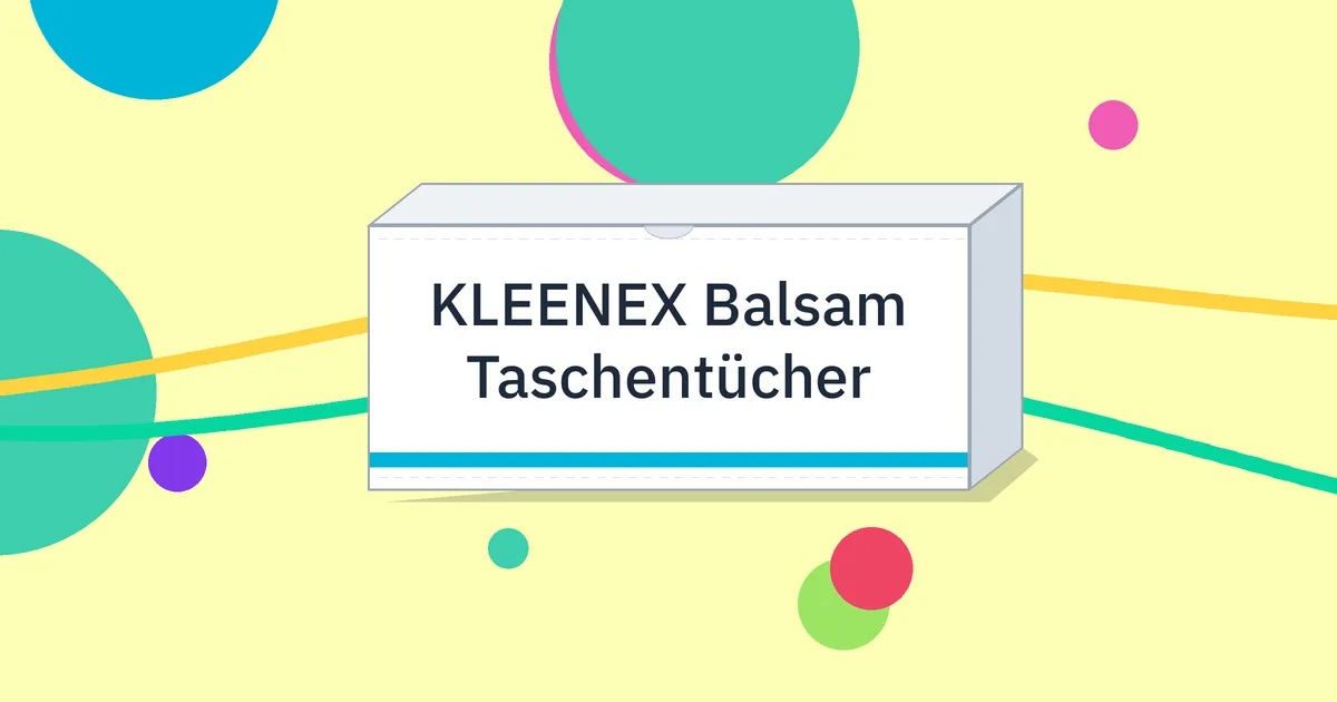 Symbolbild: Packung mit der Aufschrift KLEENEX Balsam Taschentücher (PZN 13923841) – Verfügbarkeit und Bezug in Apotheken in Frankfurt am Main