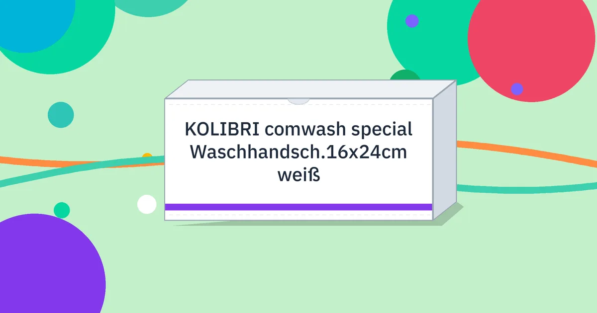 Symbolbild: Packung mit der Aufschrift KOLIBRI comwash special Waschhandsch.16x24cm weiß (PZN 01855086) – Verfügbarkeit und Bezug in Apotheken in Frankfurt am Main