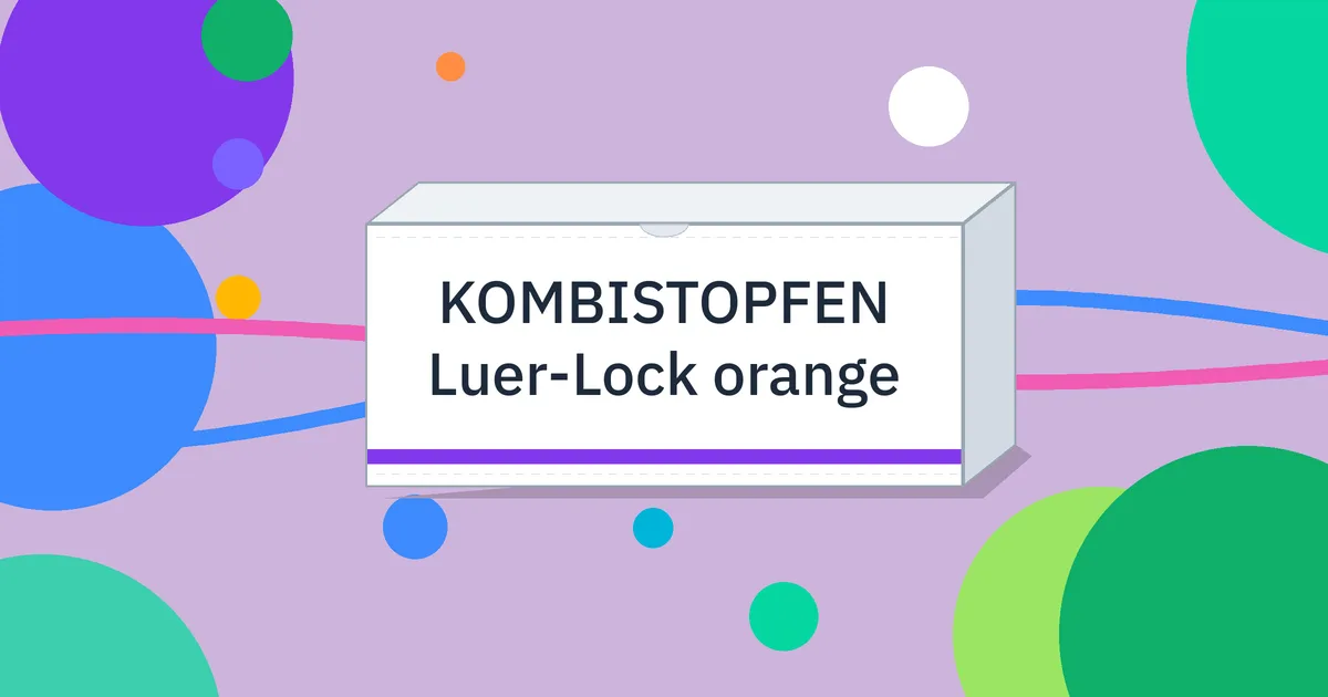 Symbolbild: Packung mit der Aufschrift KOMBISTOPFEN Luer-Lock orange (PZN 03218047) – Verfügbarkeit und Bezug in Apotheken in Frankfurt am Main