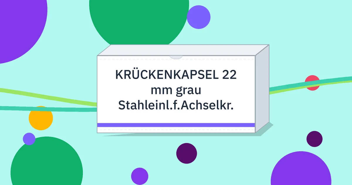 Symbolbild: Packung mit der Aufschrift KRÜCKENKAPSEL 22 mm grau Stahleinl.f.Achselkr. (PZN 03841154) – Verfügbarkeit und Bezug in Apotheken in Frankfurt am Main