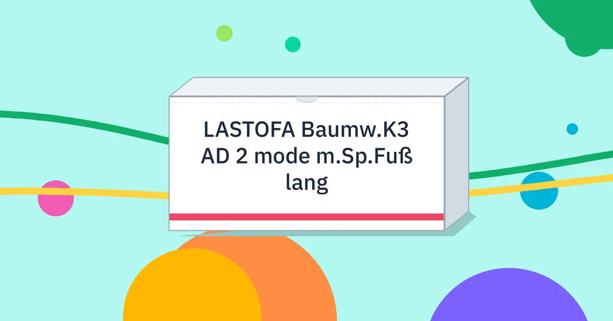 Symbolbild: Packung mit der Aufschrift LASTOFA Baumw.K3 AD 2 mode m.Sp.Fuß lang (PZN 01952257) – Verfügbarkeit und Bezug in Apotheken in Frankfurt am Main