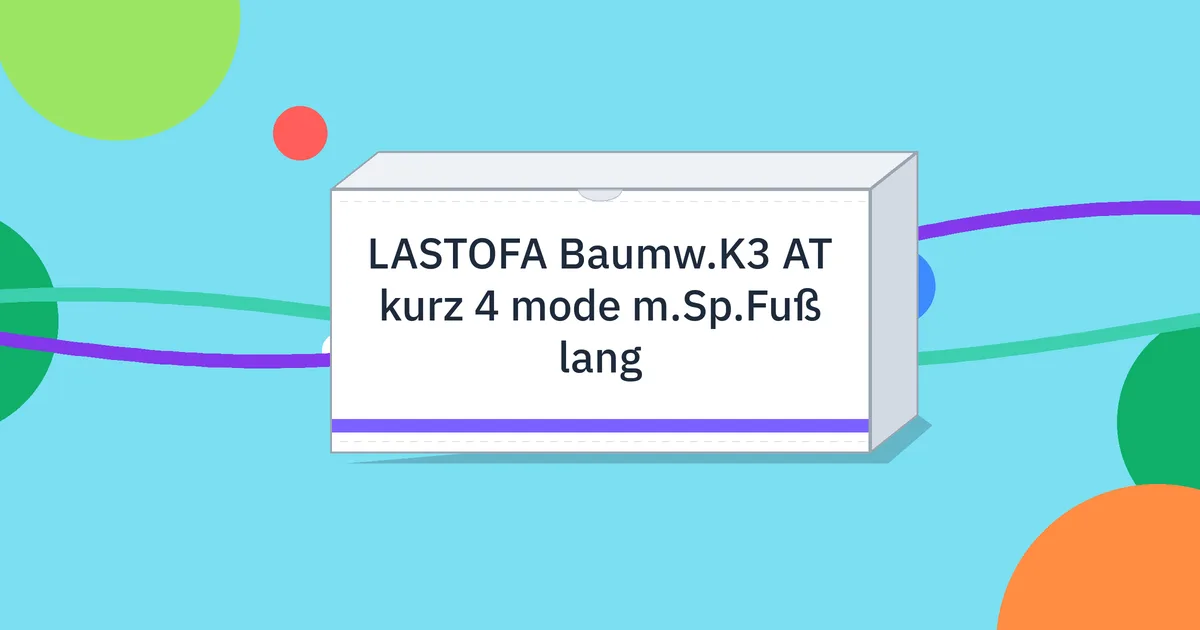 Symbolbild: Packung mit der Aufschrift LASTOFA Baumw.K3 AT kurz 4 mode m.Sp.Fuß lang (PZN 01958461) – Verfügbarkeit und Bezug in Apotheken in Frankfurt am Main