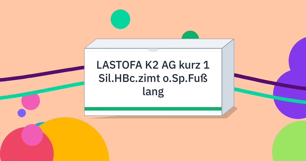Symbolbild: Packung mit der Aufschrift LASTOFA K2 AG kurz 1 Sil.HBc.zimt o.Sp.Fuß lang (PZN 14149220) – Verfügbarkeit und Bezug in Apotheken in Frankfurt am Main