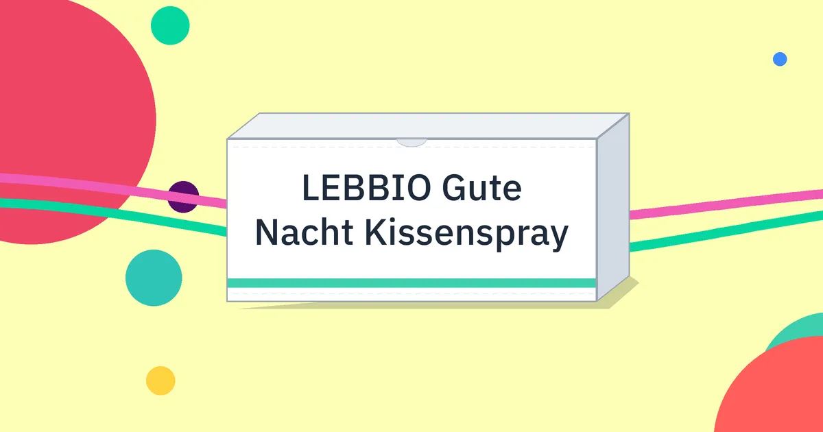 Symbolbild: Packung mit der Aufschrift LEBBIO Gute Nacht Kissenspray (PZN 19671872) – Verfügbarkeit und Bezug in Apotheken in Frankfurt am Main