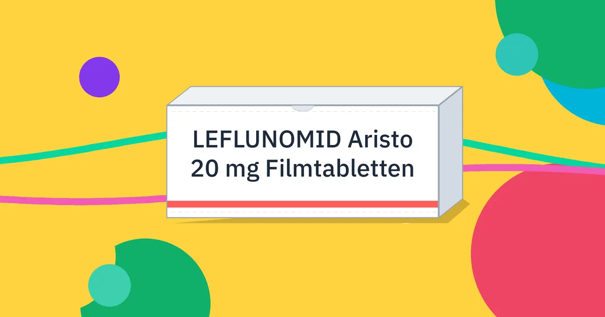 Symbolbild: Packung mit der Aufschrift LEFLUNOMID Aristo 20 mg Filmtabletten (PZN 13744340) – Verfügbarkeit und Bezug in Apotheken in Frankfurt am Main