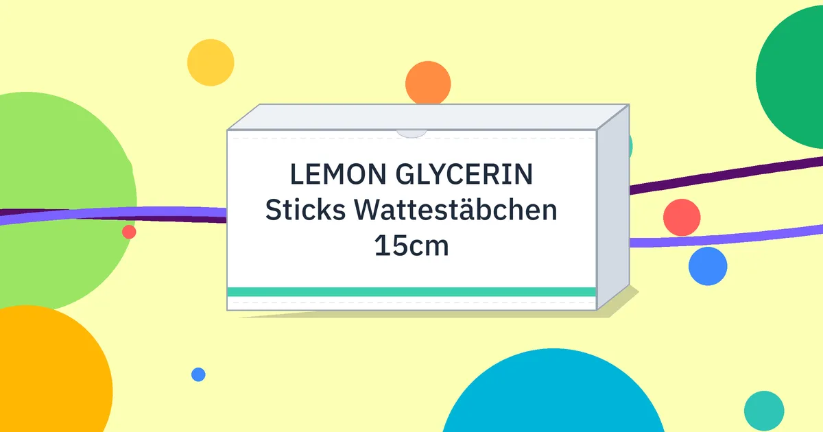 Symbolbild: Packung mit der Aufschrift LEMON GLYCERIN Sticks Wattestäbchen 15cm (PZN 09205502) – Verfügbarkeit und Bezug in Apotheken in Frankfurt am Main