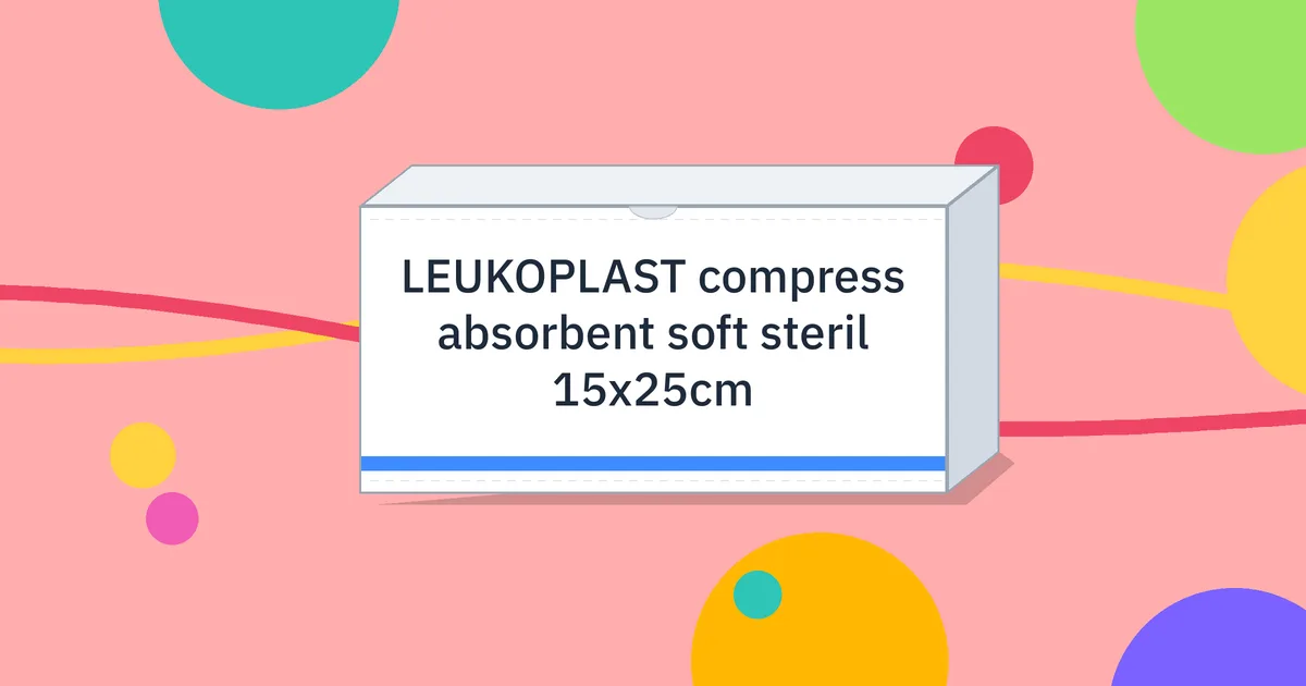 Symbolbild: Packung mit der Aufschrift LEUKOPLAST compress absorbent soft steril 15x25cm (PZN 17206935) – Verfügbarkeit und Bezug in Apotheken in Frankfurt am Main