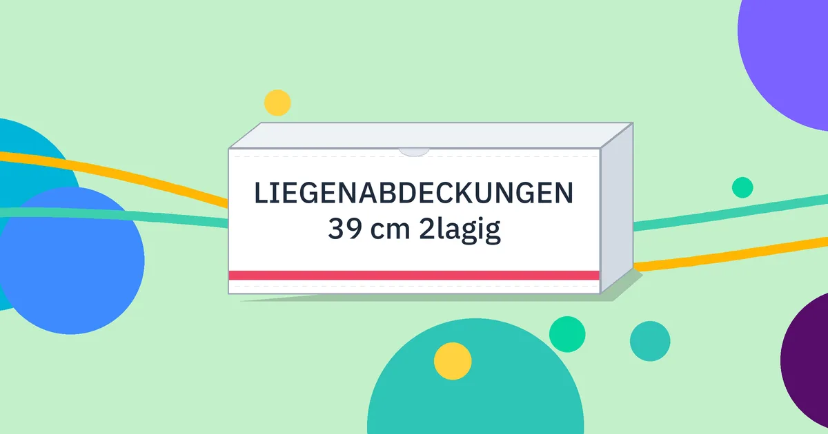 Symbolbild: Packung mit der Aufschrift LIEGENABDECKUNGEN 39 cm 2lagig (PZN 12144477) – Verfügbarkeit und Bezug in Apotheken in Frankfurt am Main