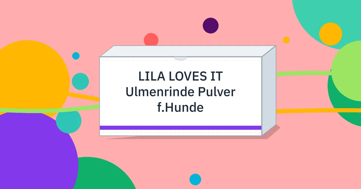 Symbolbild: Packung mit der Aufschrift LILA LOVES IT Ulmenrinde Pulver f.Hunde (PZN 17627447) – Verfügbarkeit und Bezug in Apotheken in Frankfurt am Main