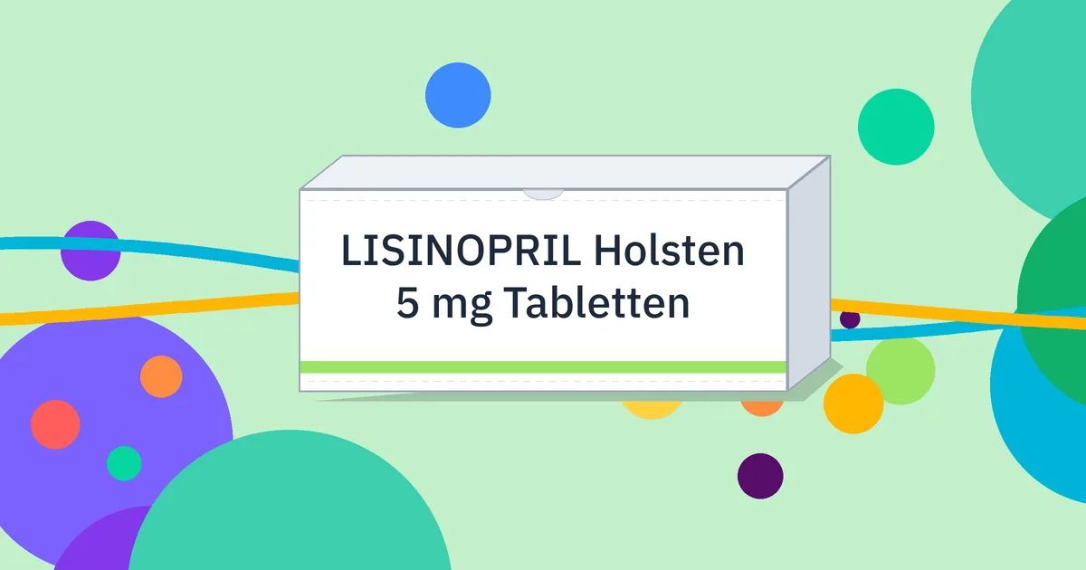 Symbolbild: Packung mit der Aufschrift LISINOPRIL Holsten 5 mg Tabletten (PZN 17258702) – Verfügbarkeit und Bezug in Apotheken in Frankfurt am Main