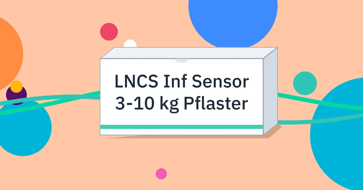 Symbolbild: Packung mit der Aufschrift LNCS Inf Sensor 3-10 kg Pflaster (PZN 04776648) – Verfügbarkeit und Bezug in Apotheken in Frankfurt am Main