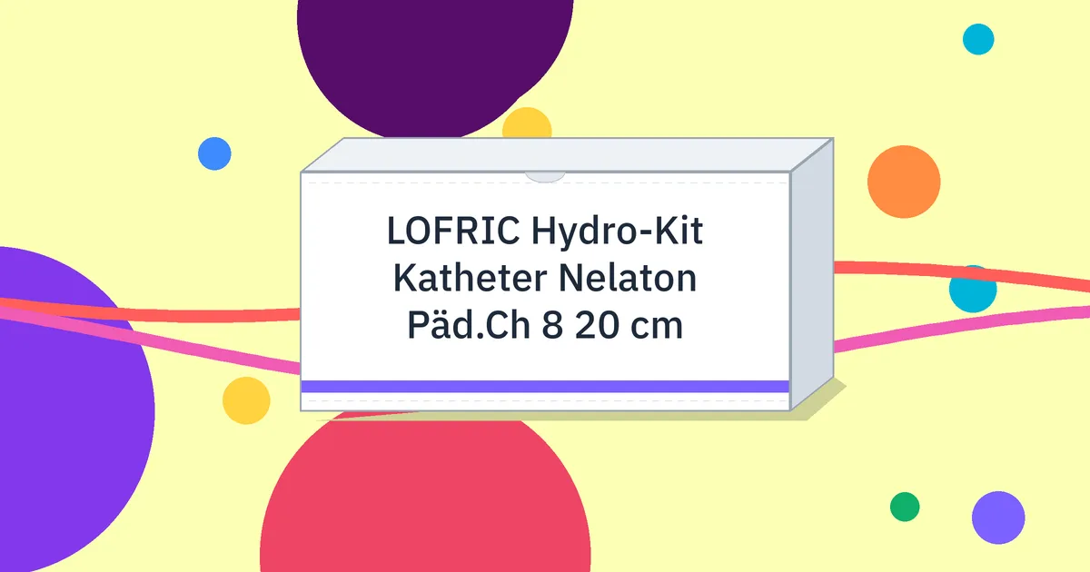 Symbolbild: Packung mit der Aufschrift LOFRIC Hydro-Kit Katheter Nelaton Päd.Ch 8 20 cm (PZN 17153699) – Verfügbarkeit und Bezug in Apotheken in Frankfurt am Main