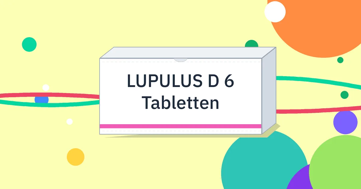 Symbolbild: Packung mit der Aufschrift LUPULUS D 6 Tabletten (PZN 07596243) – Verfügbarkeit und Bezug in Apotheken in Frankfurt am Main