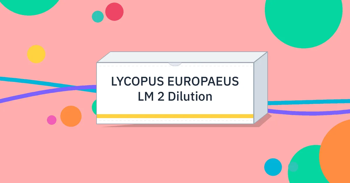 Symbolbild: Packung mit der Aufschrift LYCOPUS EUROPAEUS LM 2 Dilution (PZN 13537902) – Verfügbarkeit und Bezug in Apotheken in Frankfurt am Main