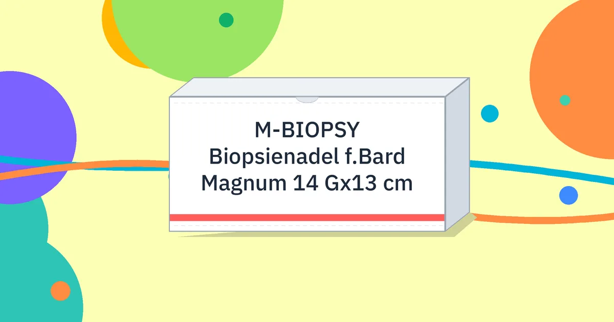 Symbolbild: Packung mit der Aufschrift M-BIOPSY Biopsienadel f.Bard Magnum 14 Gx13 cm (PZN 11285589) – Verfügbarkeit und Bezug in Apotheken in Frankfurt am Main