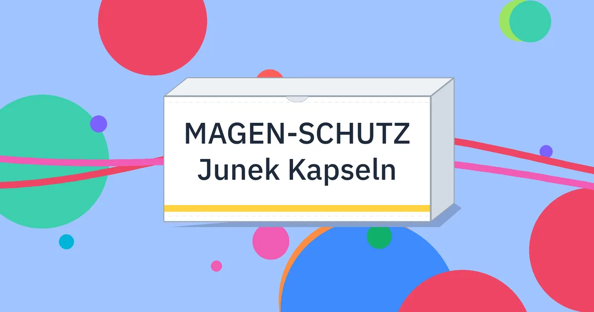 Symbolbild: Packung mit der Aufschrift MAGEN-SCHUTZ Junek Kapseln (PZN 05529159) – Verfügbarkeit und Bezug in Apotheken in Frankfurt am Main