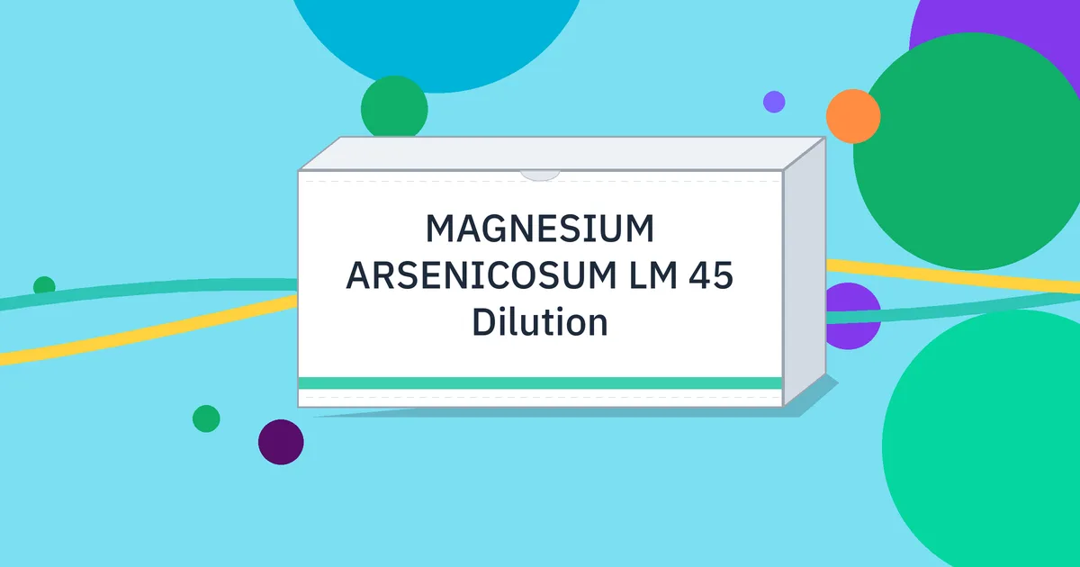 Symbolbild: Packung mit der Aufschrift MAGNESIUM ARSENICOSUM LM 45 Dilution (PZN 12936379) – Verfügbarkeit und Bezug in Apotheken in Frankfurt am Main