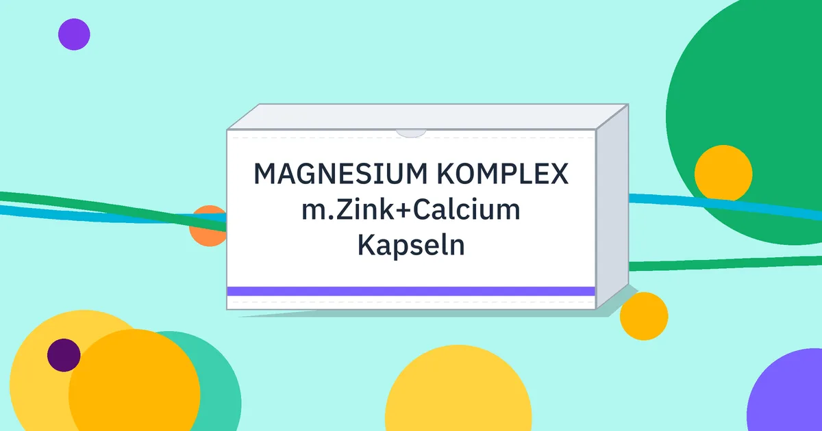 Symbolbild: Packung mit der Aufschrift MAGNESIUM KOMPLEX m.Zink+Calcium Kapseln (PZN 04084896) – Verfügbarkeit und Bezug in Apotheken in Frankfurt am Main