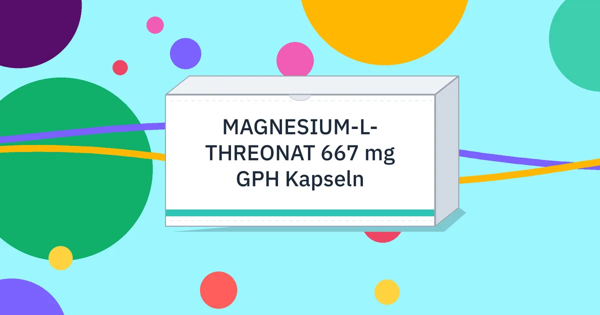 Symbolbild: Packung mit der Aufschrift MAGNESIUM-L-THREONAT 667 mg GPH Kapseln (PZN 20542163) – Verfügbarkeit und Bezug in Apotheken in Frankfurt am Main
