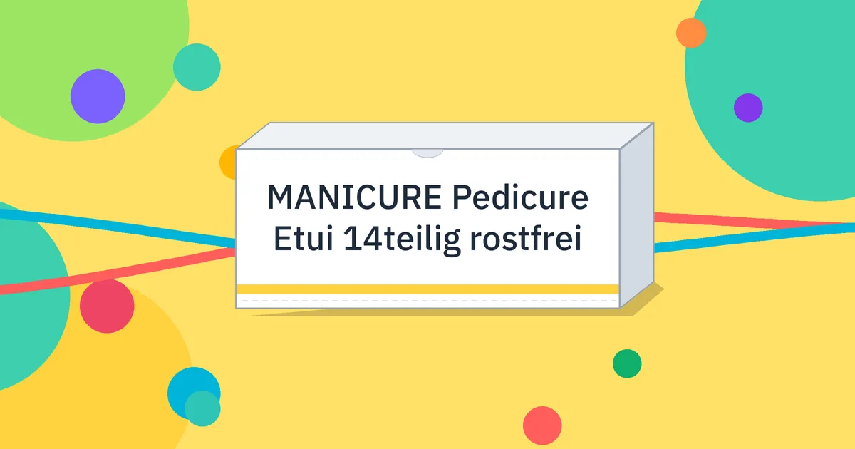 Symbolbild: Packung mit der Aufschrift MANICURE Pedicure Etui 14teilig rostfrei (PZN 00523436) – Verfügbarkeit und Bezug in Apotheken in Frankfurt am Main