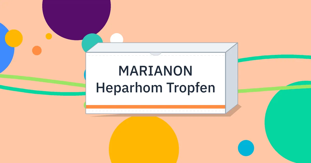 Symbolbild: Packung mit der Aufschrift MARIANON Heparhom Tropfen (PZN 02292047) – Verfügbarkeit und Bezug in Apotheken in Frankfurt am Main