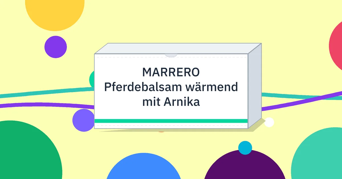 Symbolbild: Packung mit der Aufschrift MARRERO Pferdebalsam wärmend mit Arnika (PZN 19746860) – Verfügbarkeit und Bezug in Apotheken in Frankfurt am Main