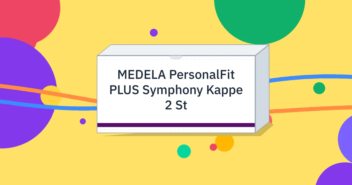 Symbolbild: Packung mit der Aufschrift MEDELA PersonalFit PLUS Symphony Kappe 2 St (PZN 16823293) – Verfügbarkeit und Bezug in Apotheken in Frankfurt am Main