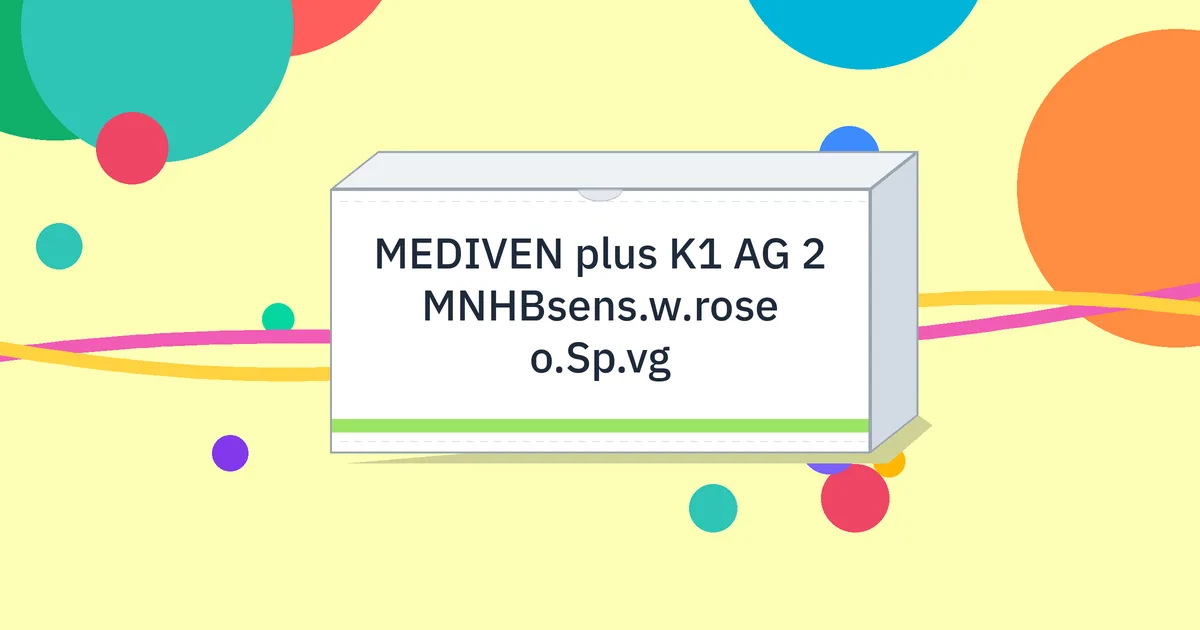 Symbolbild: Packung mit der Aufschrift MEDIVEN plus K1 AG 2 MNHBsens.w.rose o.Sp.vg (PZN 15918502) – Verfügbarkeit und Bezug in Apotheken in Frankfurt am Main
