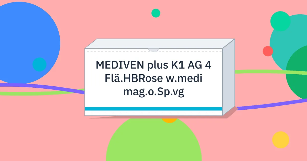 Symbolbild: Packung mit der Aufschrift MEDIVEN plus K1 AG 4 Flä.HBRose w.medi mag.o.Sp.vg (PZN 15913864) – Verfügbarkeit und Bezug in Apotheken in Frankfurt am Main