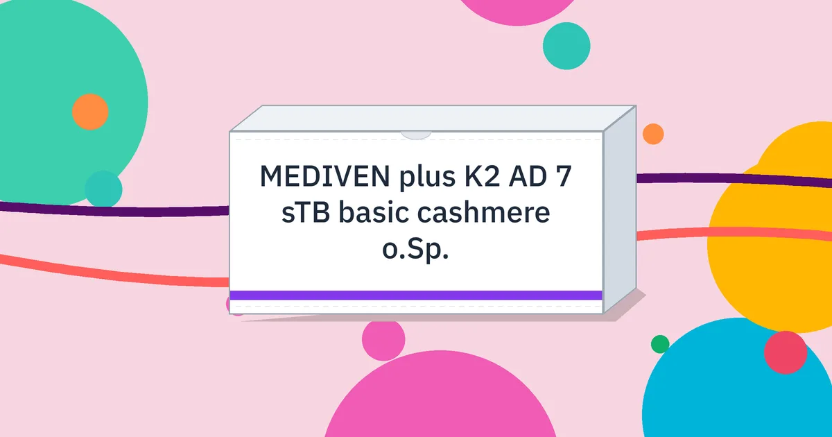 Symbolbild: Packung mit der Aufschrift MEDIVEN plus K2 AD 7 sTB basic cashmere o.Sp. (PZN 15095495) – Verfügbarkeit und Bezug in Apotheken in Frankfurt am Main