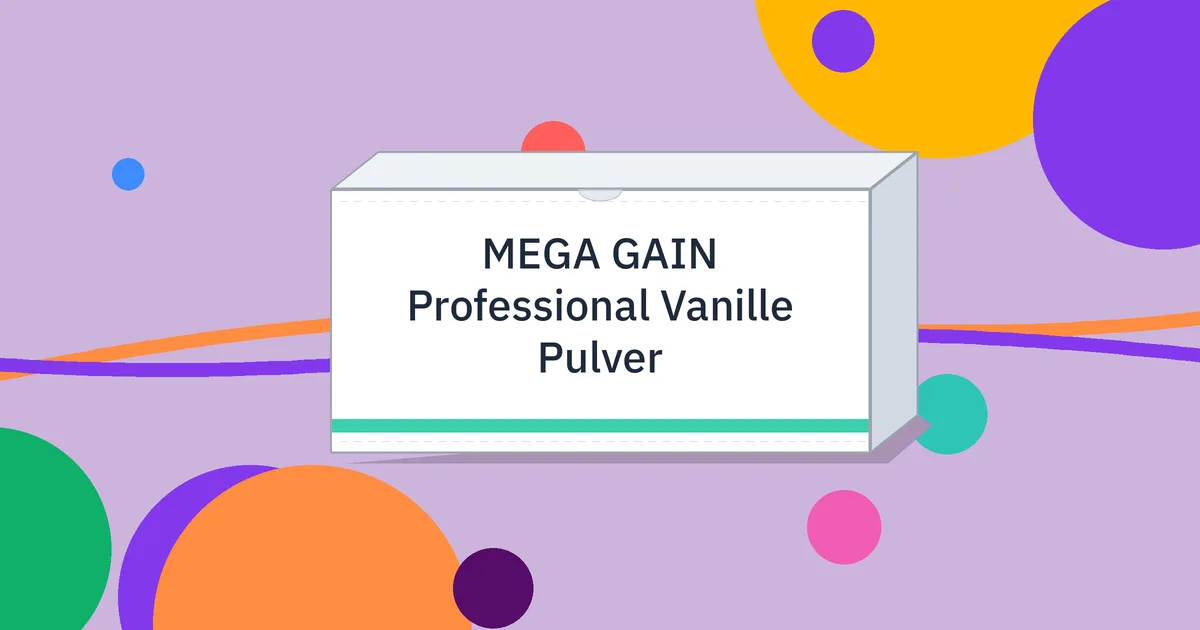 Symbolbild: Packung mit der Aufschrift MEGA GAIN Professional Vanille Pulver (PZN 07302052) – Verfügbarkeit und Bezug in Apotheken in Frankfurt am Main