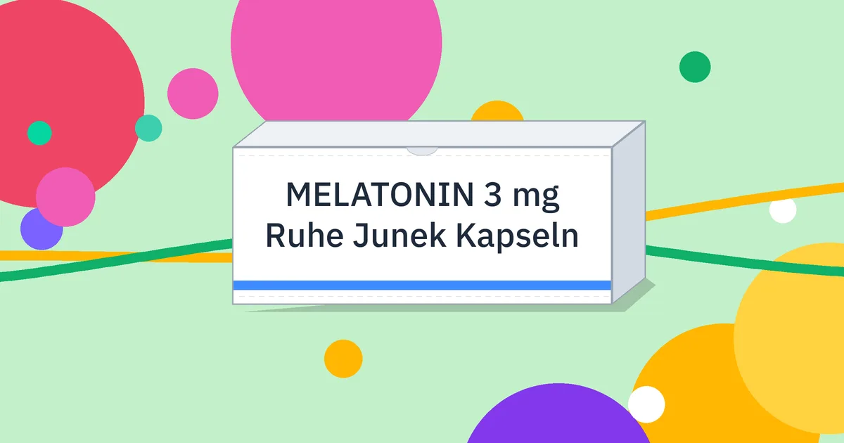 Symbolbild: Packung mit der Aufschrift MELATONIN 3 mg Ruhe Junek Kapseln (PZN 17900446) – Verfügbarkeit und Bezug in Apotheken in Frankfurt am Main