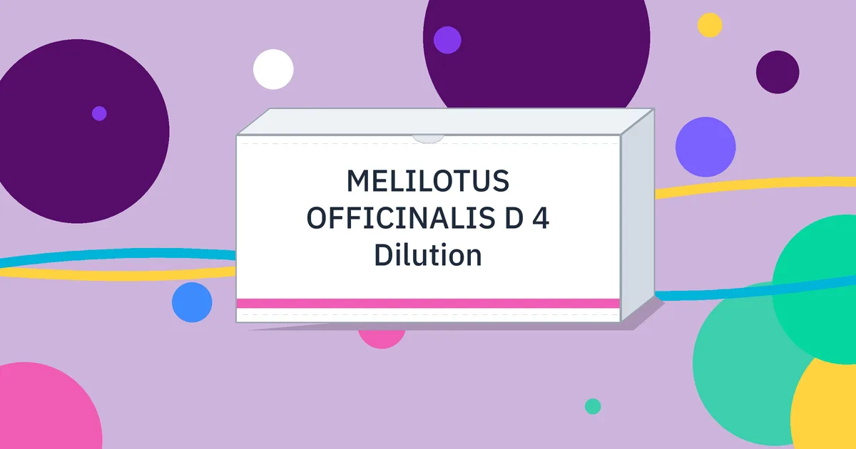 Symbolbild: Packung mit der Aufschrift MELILOTUS OFFICINALIS D 4 Dilution (PZN 02617911) – Verfügbarkeit und Bezug in Apotheken in Frankfurt am Main