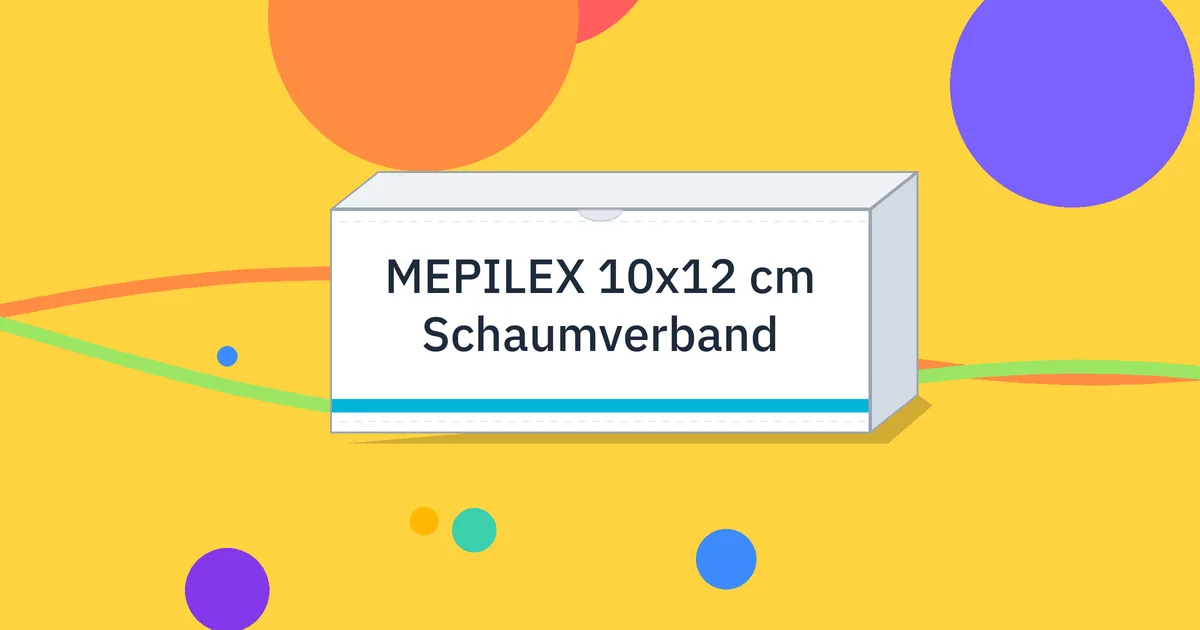 Symbolbild: Packung mit der Aufschrift MEPILEX 10x12 cm Schaumverband (PZN 01603338) – Verfügbarkeit und Bezug in Apotheken in Frankfurt am Main