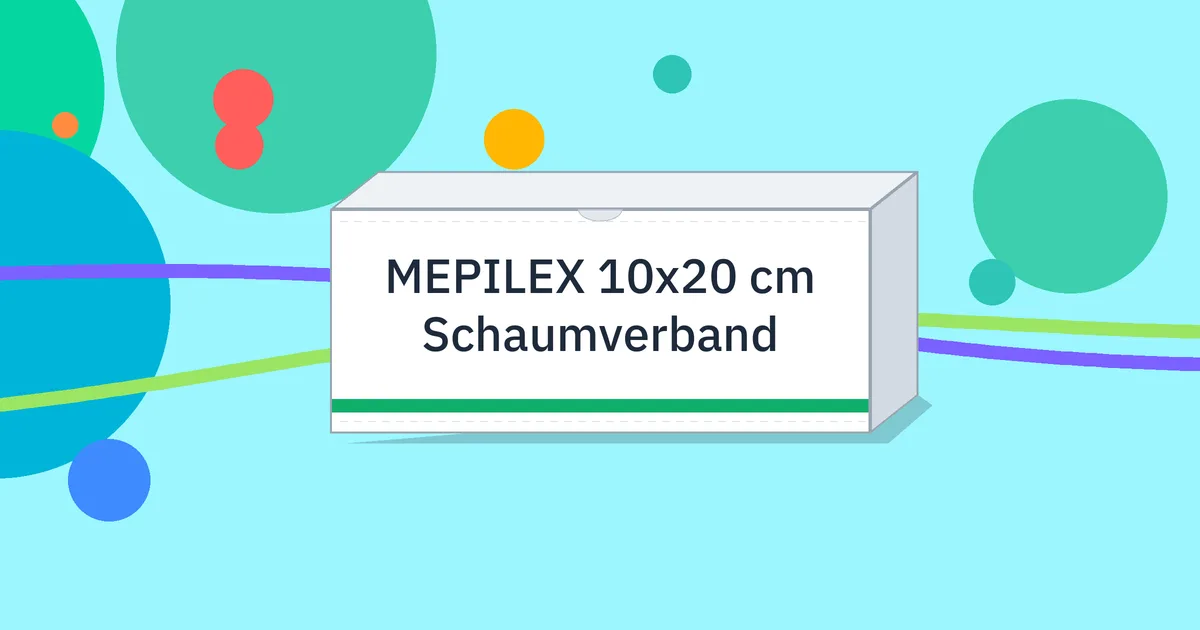 Symbolbild: Packung mit der Aufschrift MEPILEX 10x20 cm Schaumverband (PZN 15226773) – Verfügbarkeit und Bezug in Apotheken in Frankfurt am Main