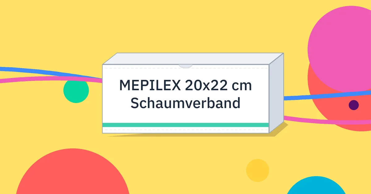 Symbolbild: Packung mit der Aufschrift MEPILEX 20x22 cm Schaumverband (PZN 17863550) – Verfügbarkeit und Bezug in Apotheken in Frankfurt am Main