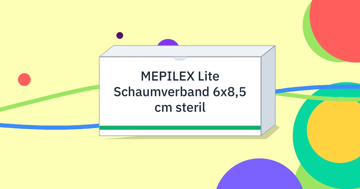 Symbolbild: Packung mit der Aufschrift MEPILEX Lite Schaumverband 6x8,5 cm steril (PZN 20545144) – Verfügbarkeit und Bezug in Apotheken in Frankfurt am Main