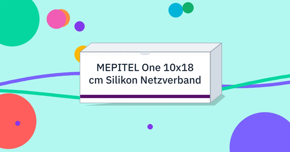 Symbolbild: Packung mit der Aufschrift MEPITEL One 10x18 cm Silikon Netzverband (PZN 17417000) – Verfügbarkeit und Bezug in Apotheken in Frankfurt am Main