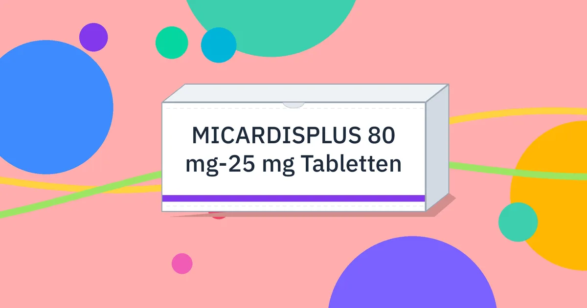 Symbolbild: Packung mit der Aufschrift MICARDISPLUS 80 mg-25 mg Tabletten (PZN 01275615) – Verfügbarkeit und Bezug in Apotheken in Frankfurt am Main