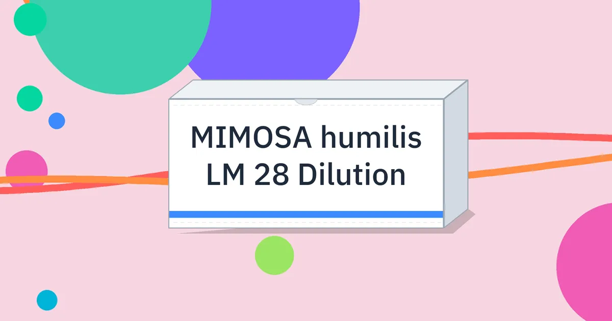 Symbolbild: Packung mit der Aufschrift MIMOSA humilis LM 28 Dilution (PZN 13608602) – Verfügbarkeit und Bezug in Apotheken in Frankfurt am Main